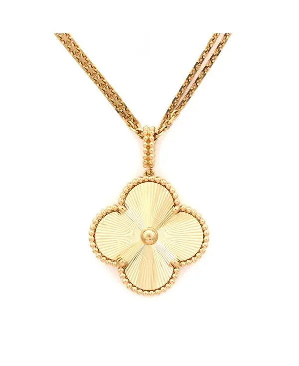 VAN CLEEF & ARPELS Magic Alhambra Long Necklace Guilloche 18k 35