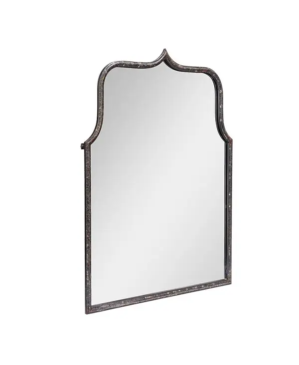 OLIVE GROVE Arched Metal Framed Wall Mirror - Black