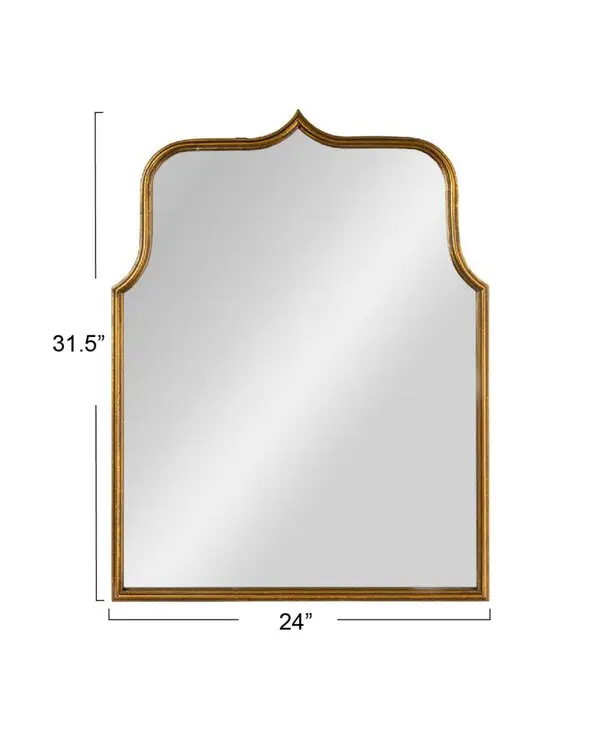 OLIVE GROVE Arched Metal Framed Wall Mirror - Gold