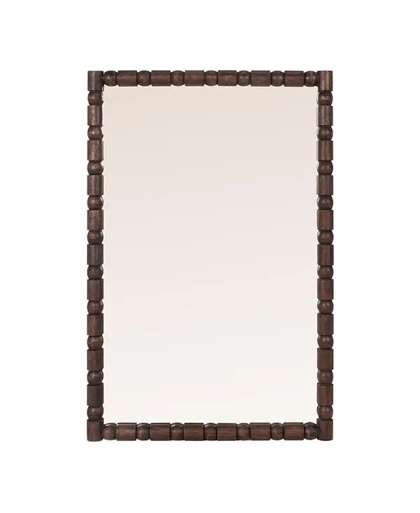 ROWENA INTERIORS Mango Wood Bobbin Frame Mirror - Dark Walnut