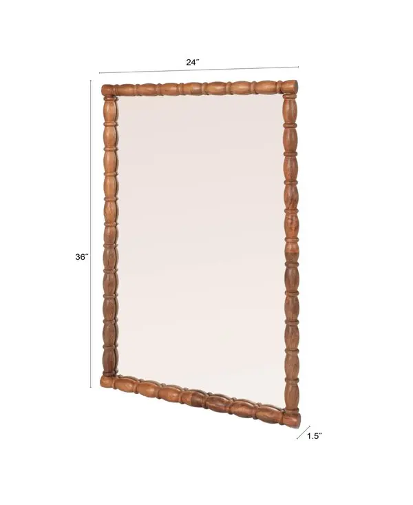 ROWENA INTERIORS Mango Wood Bobbin Frame Mirror