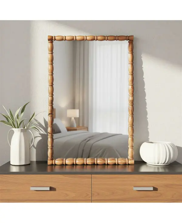 ROWENA INTERIORS Mango Wood Bobbin Frame Mirror