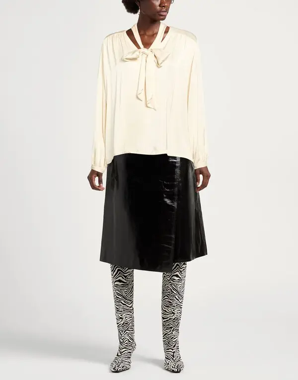 MANILA GRACE Cream Viscose Bow Blouse