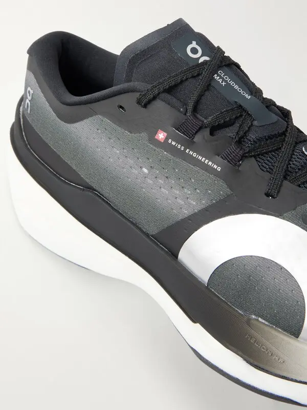 On Cloudboom Max Rubber-trimmed Mesh Sneakers - Black