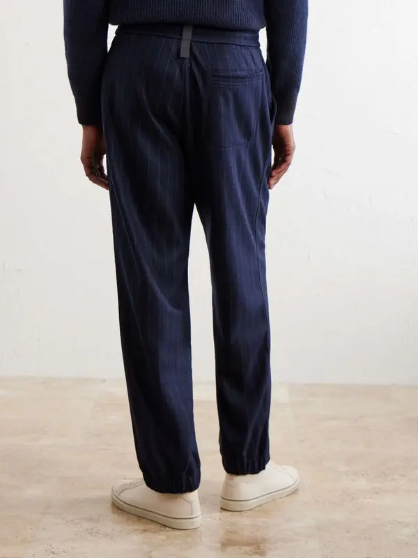 Sease Tapered Pinstriped Wool-blend Trousers