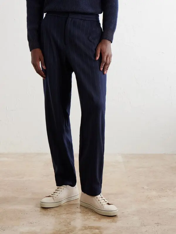 Sease Tapered Pinstriped Wool-blend Trousers