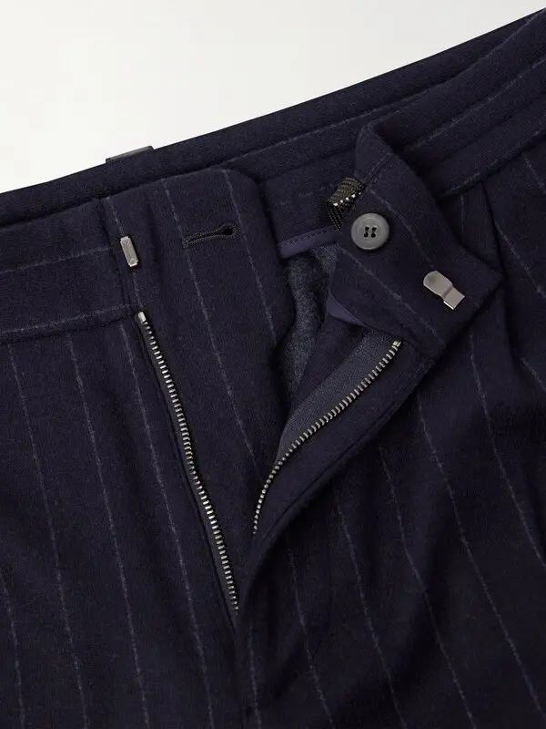 Sease Tapered Pinstriped Wool-blend Trousers