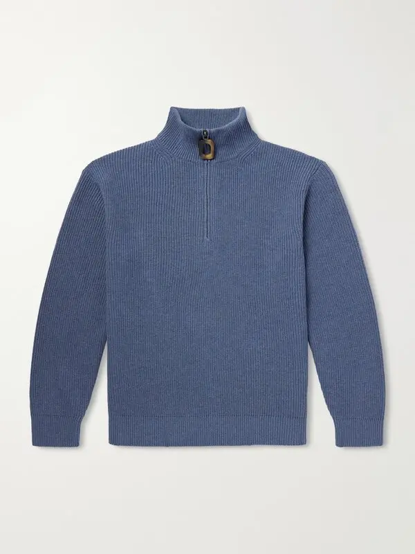 JW Anderson Ribbed Half-zip Turtleneck Sweater