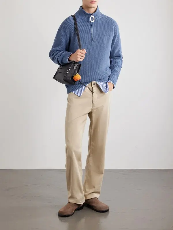 JW Anderson Ribbed Half-zip Turtleneck Sweater