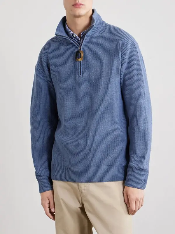 JW Anderson Ribbed Half-zip Turtleneck Sweater
