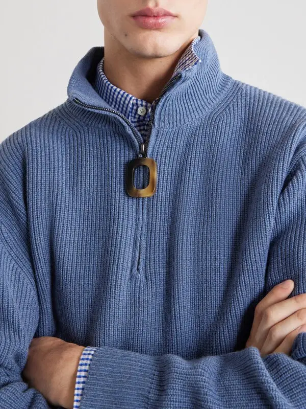 JW Anderson Ribbed Half-zip Turtleneck Sweater