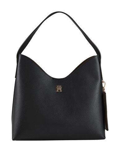 Tommy Hilfiger Polyurethane Hobo Bag - Black