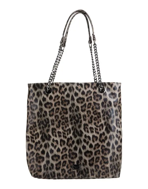 MARC ELLIS Leopard Print Leather Tote Bag