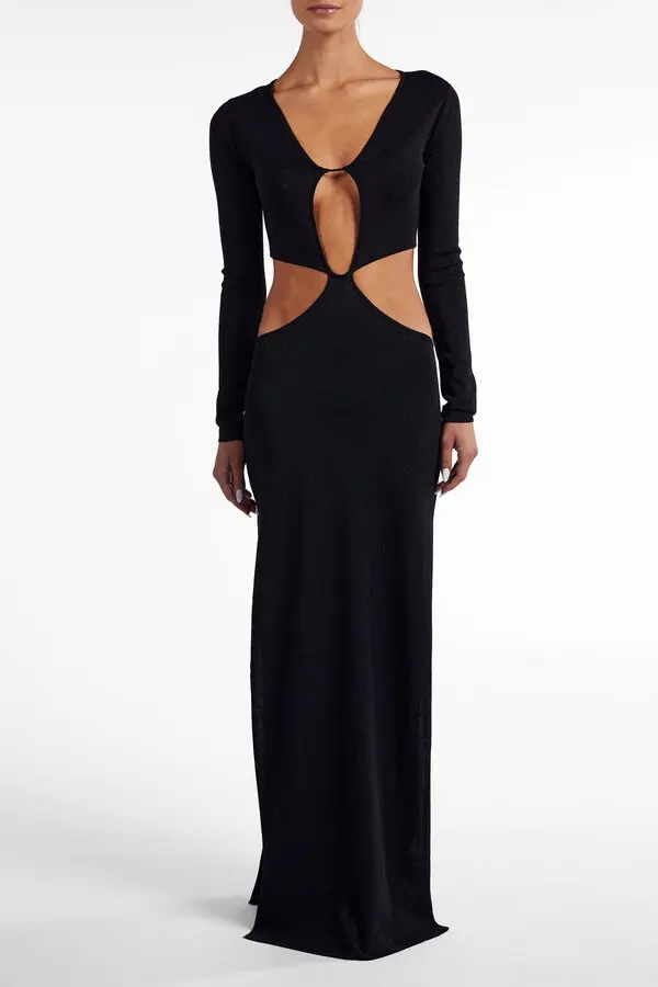 SAME Long Sleeve Cut Out Maxi Dress