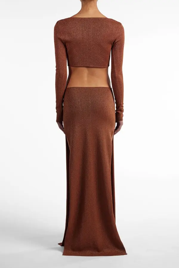 SAME Long Sleeve Cut Out Maxi Dress