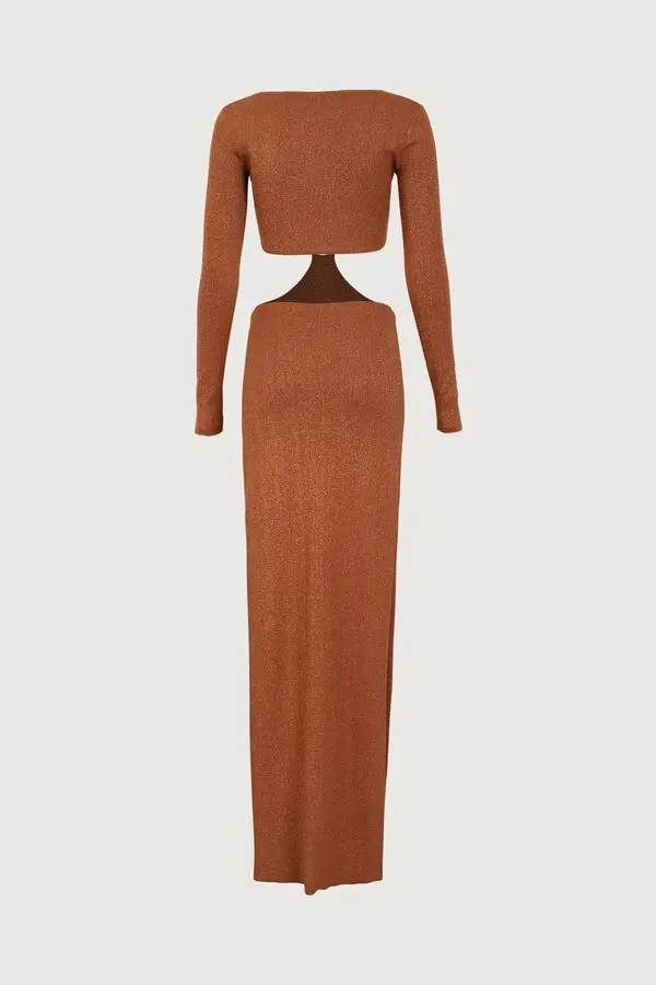 SAME Long Sleeve Cut Out Maxi Dress