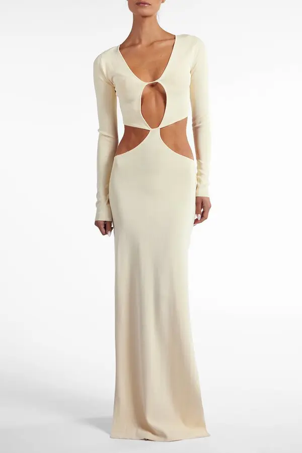 SAME Long Sleeve Cut Out Maxi Dress