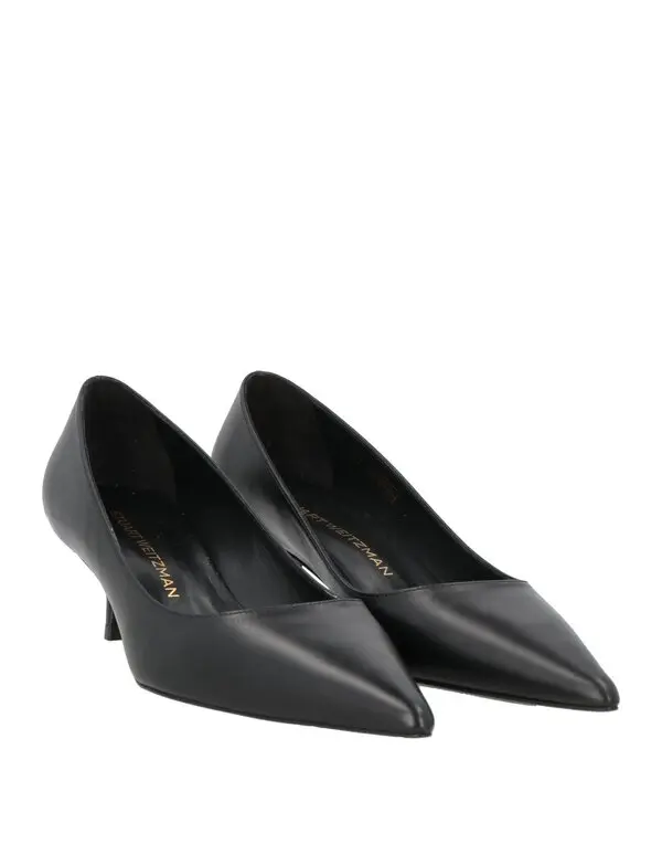 STUART WEITZMAN Leather Pointed Toe Kitten Heel Pumps
