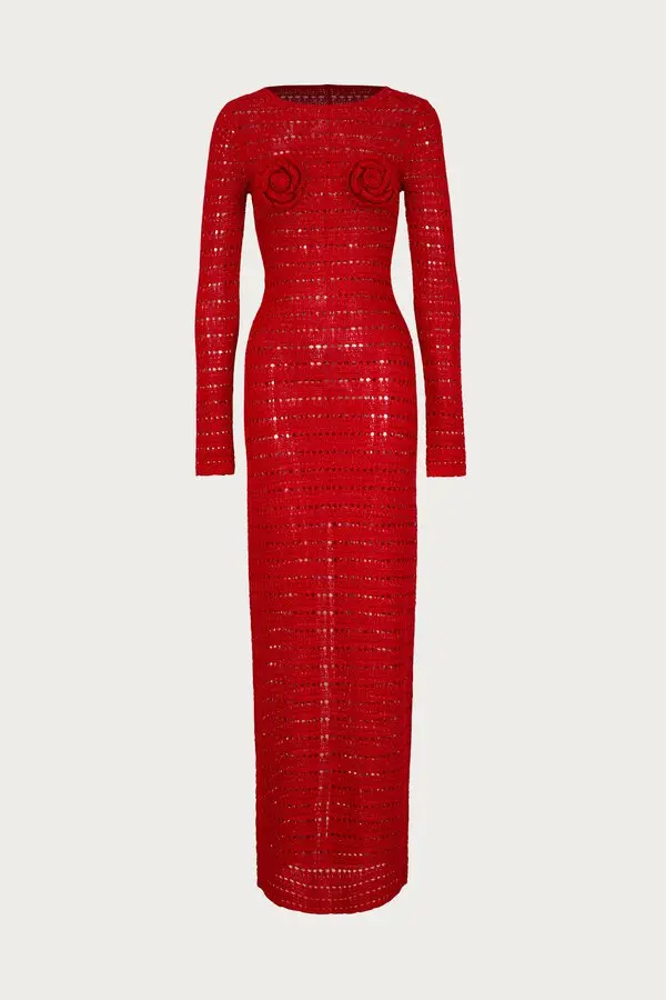 SAME Rosette Crochet Dress