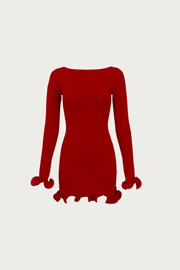 SAME Ruffle Hem Mini Dress