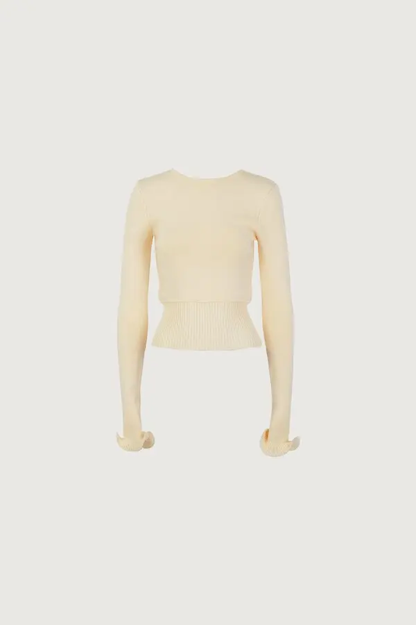 SAME Ruffle Hem Sweater - Cream