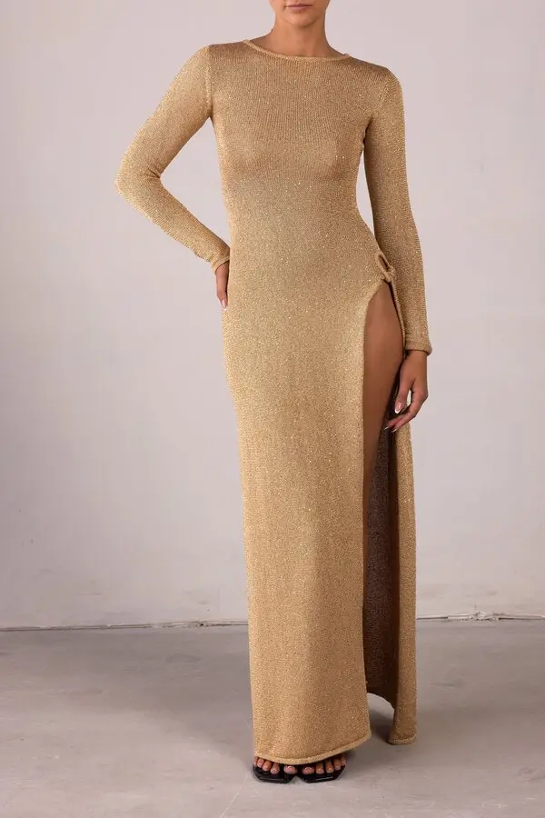 SAME Long Sleeve Twist Dress