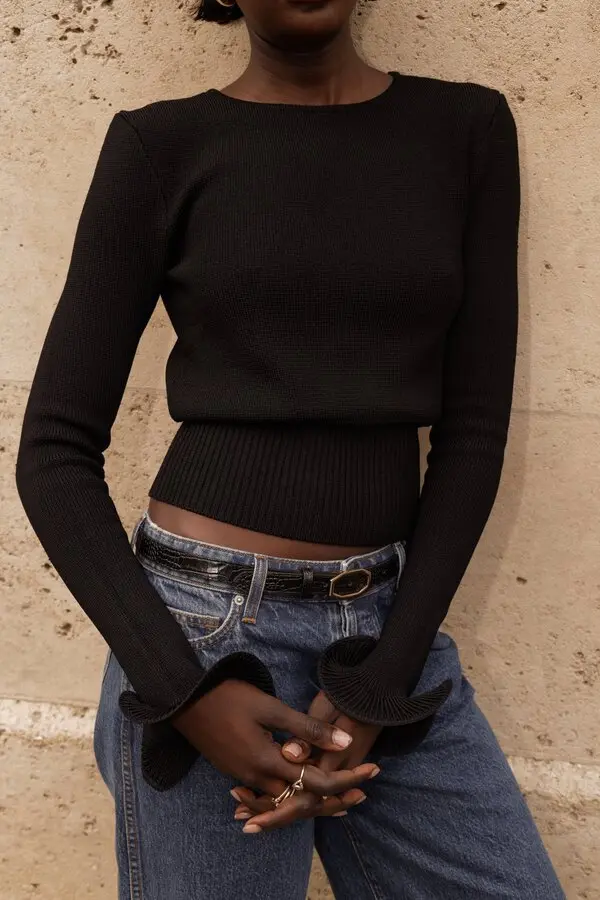 SAME Ruffle Hem Sweater