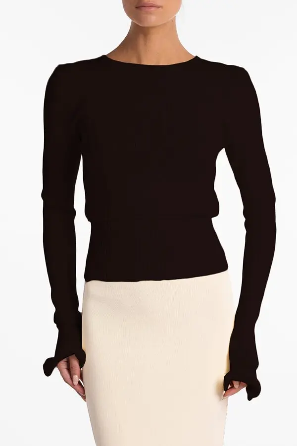 SAME Ruffle Hem Sweater