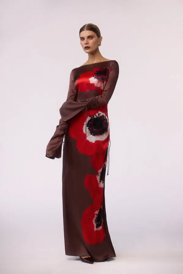 SAME Silk Floral Gown
