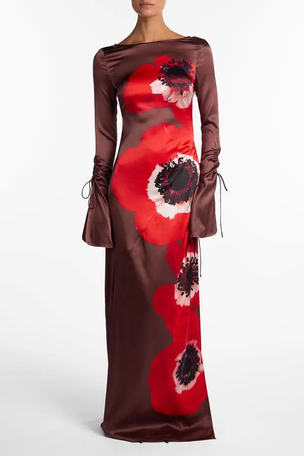 SAME Silk Floral Gown