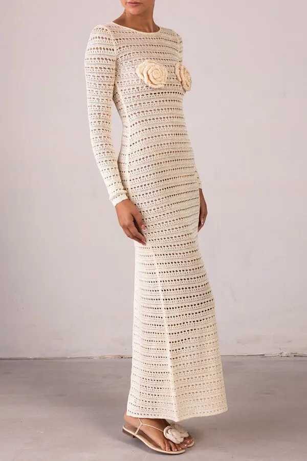 SAME Rosette Crochet Dress