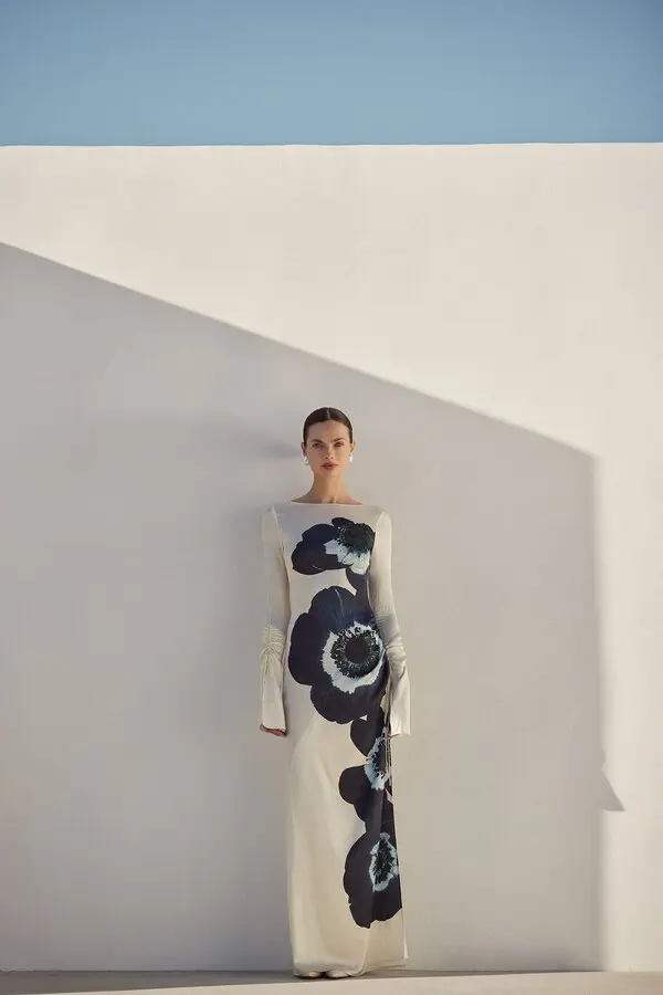 SAME Silk Floral Gown