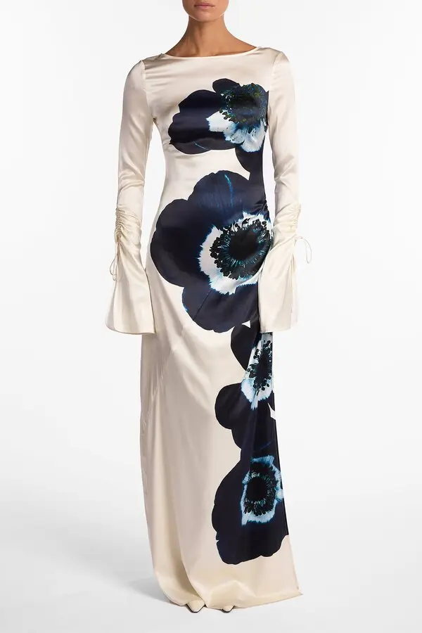 SAME Silk Floral Gown