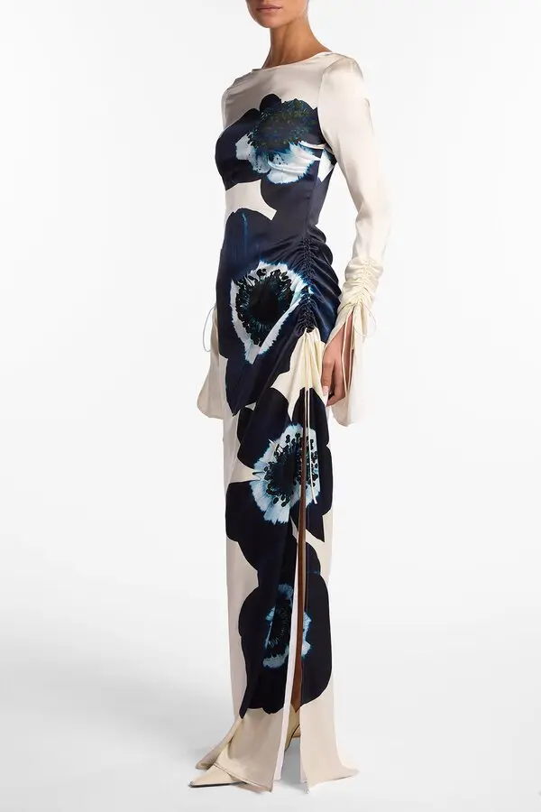 SAME Silk Floral Gown