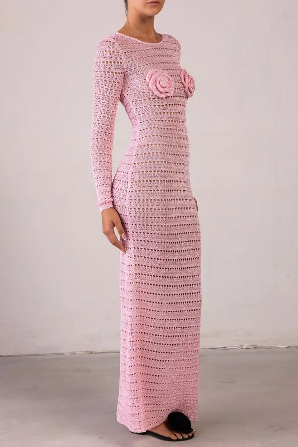 SAME Rosette Crochet Dress