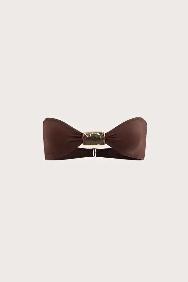 SAME LOS ANGELES Hammer Bandeau Top - Chocolate Brown