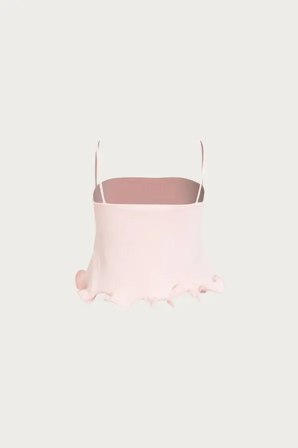 SAME Ruffle Hem Crop Top