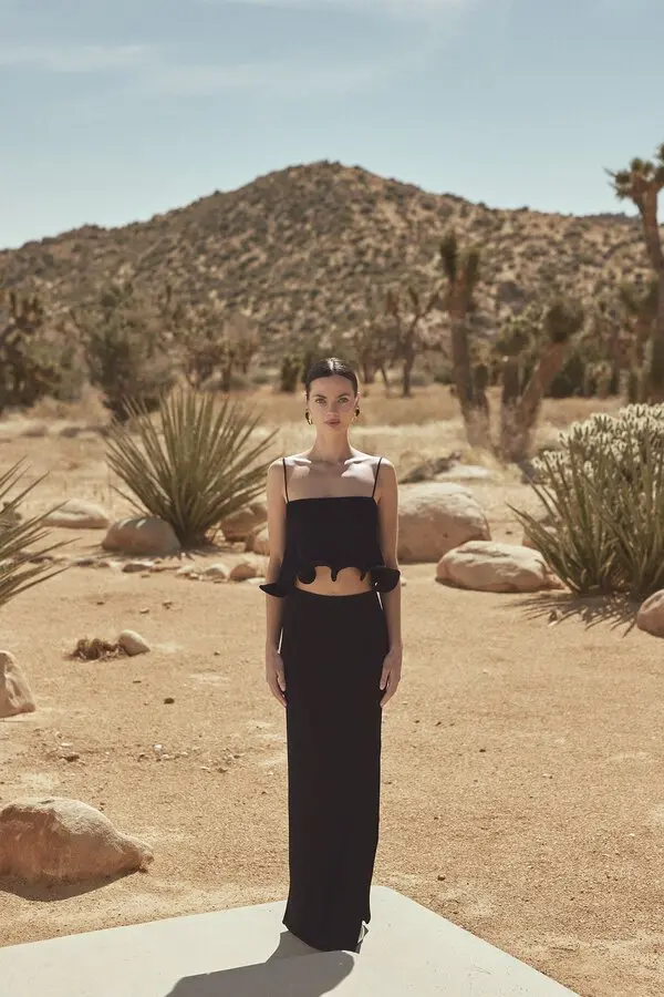 SAME Ruffle Hem Crop Top