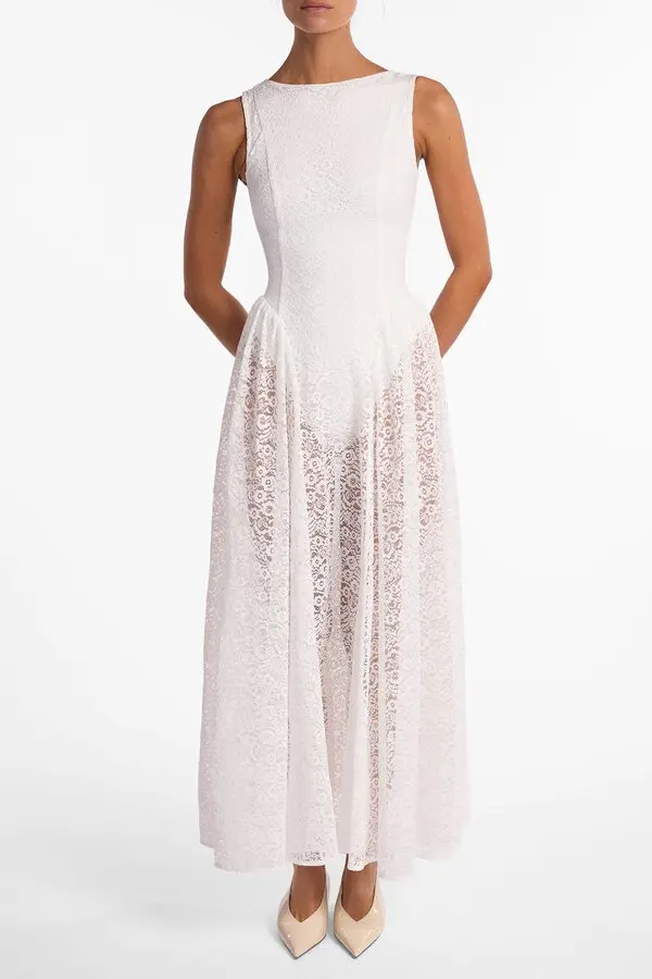 SAME French Lace Midi Dress