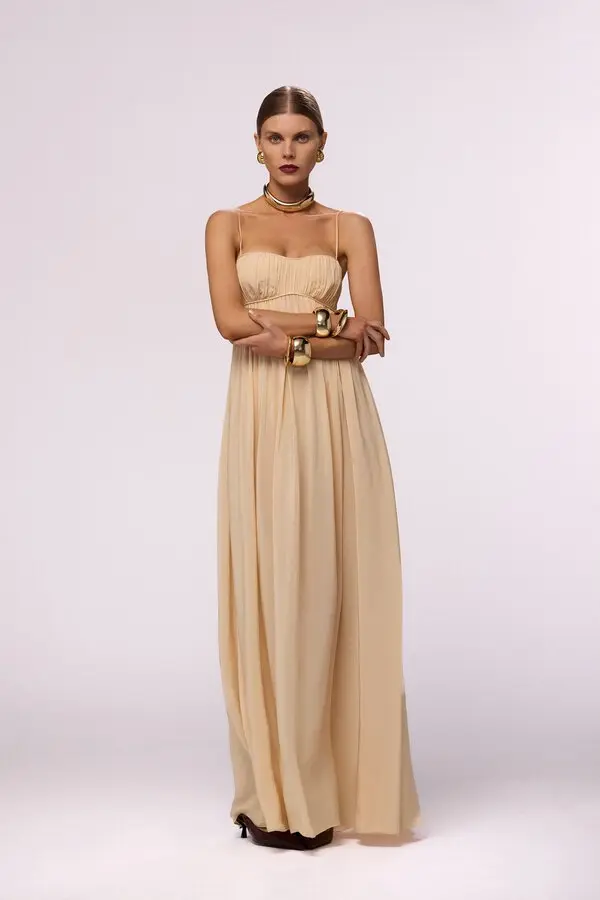 SAME Ruched Chiffon Dress