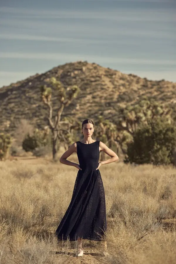 SAME French Lace Midi Dress