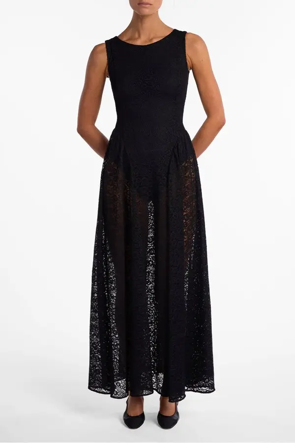 SAME French Lace Midi Dress