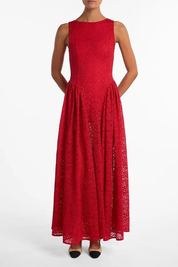 SAME French Lace Midi Dress