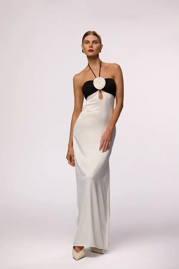 SAME Rosette Silk Dress