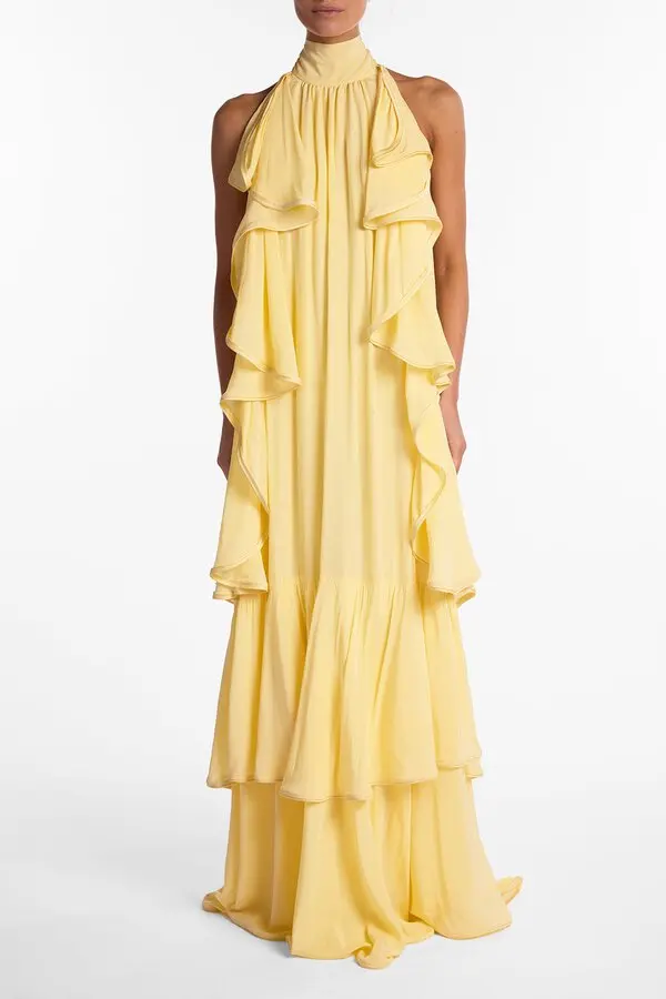 SAME Layered Chiffon Gown