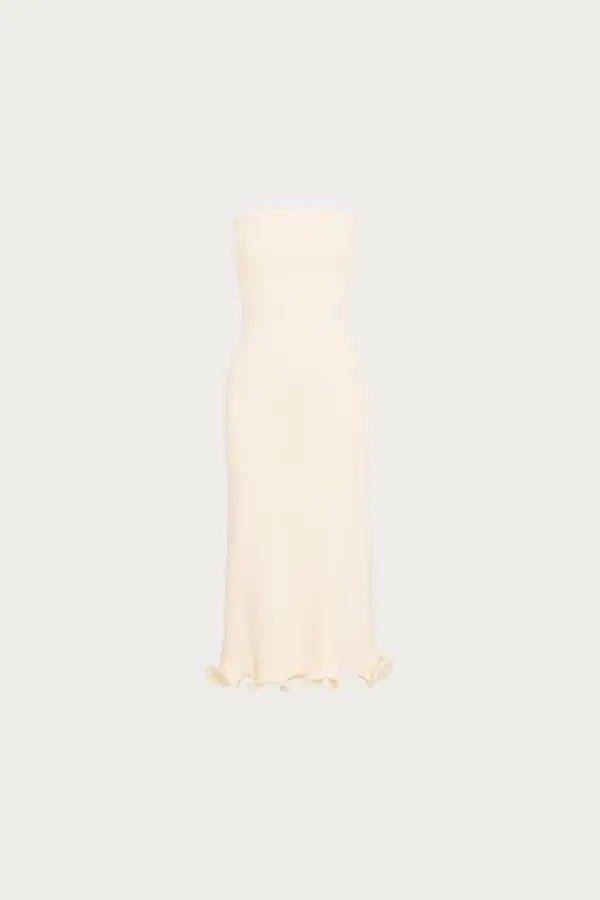 SAME Ruffle Hem Strapless Dress