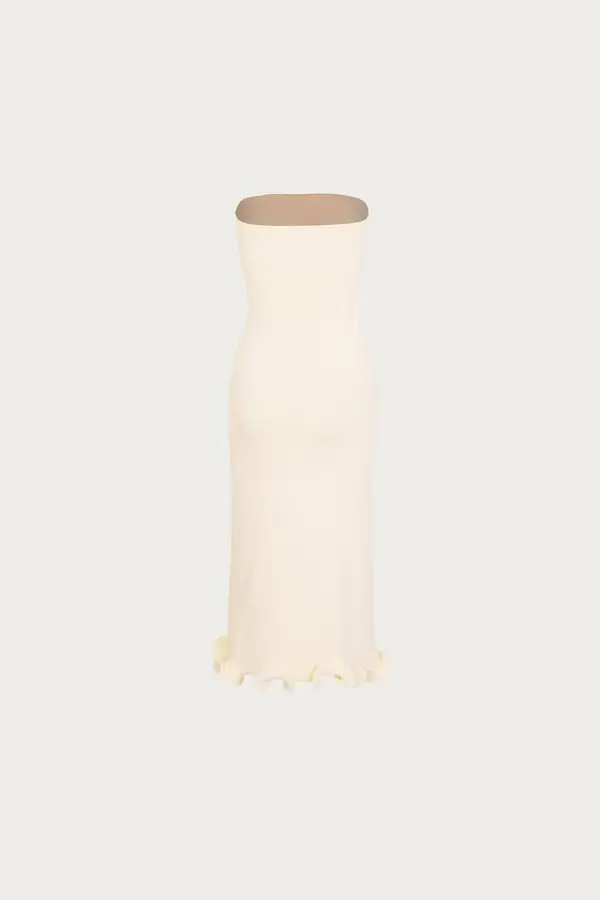 SAME Ruffle Hem Strapless Dress