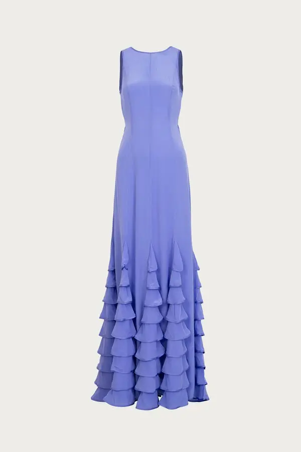 SAME Tiered Chiffon Gown - Periwinkle