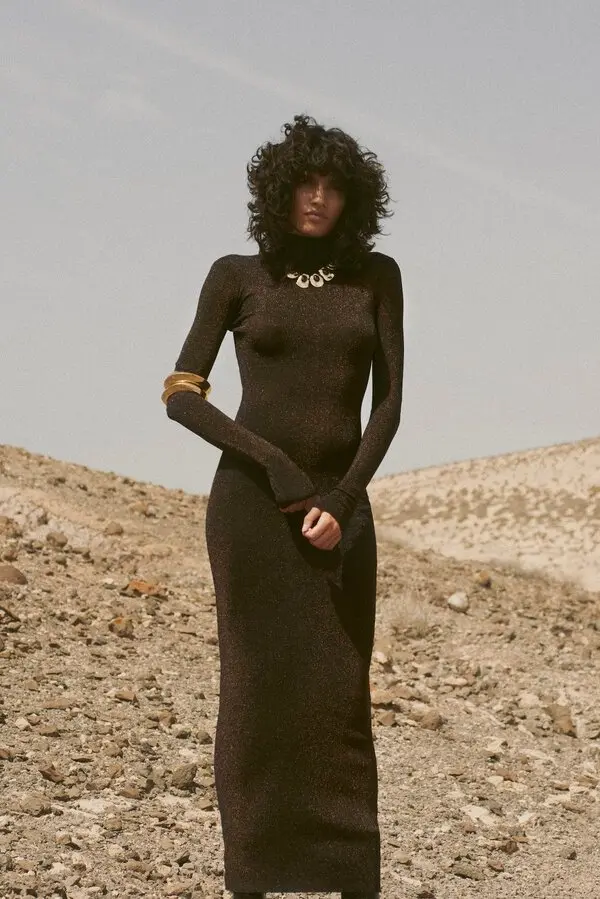 SAME Shimmer Mockneck Dress