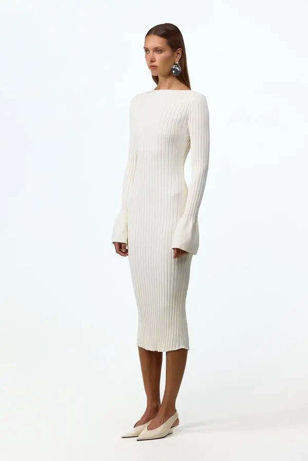 SAME Cuffed Ribbed Knit Dress